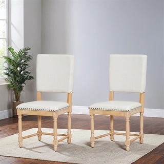 Vintage Traditional 2-Piece Upholstered Dining Chairs w/Padded Backs ...