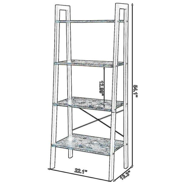 Ladder Shelf with Reinforced By Crossbar for Storage and Dispaly - Bed ...