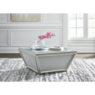 Signature Design by Ashley Traleena Silver Square Cocktail Table - 36"W ...