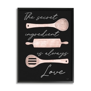 Stupell Secret Ingredient Love Romantic Baking Utensil Quote Framed ...