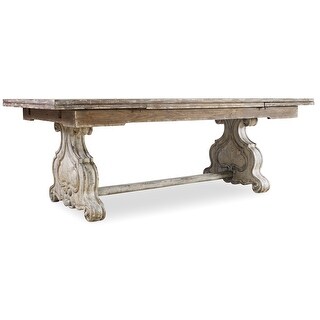 Chatelet Refectory Rectangle Trestle Dining Table with Two 22'' Leaves ...