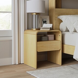 Casio Modern Rounded Corner Nightstand with Ample Storage Space by ...