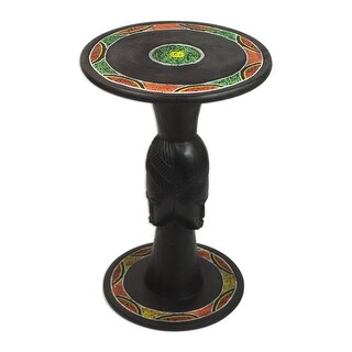 Handmade Three Faces Wood accent table (Ghana) - Bed Bath & Beyond ...
