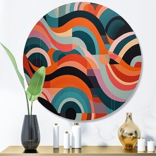 Designart "Abstracted Forms In Balance III" Modern Midcentury Metal ...