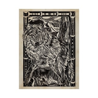 Linocut IV (Wolf) (40 x 55) Canvas Art Print - Bed Bath & Beyond - 39217423