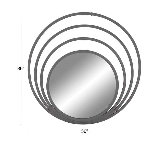 36-inch Grey Contemporary Iron Concentric Wall Mirror - Bed Bath ...