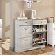 Shoe Storage Cabinet With Two Drawers Four Flip Drawers Freestanding ...
