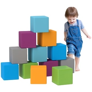 12 Piece Soft Play Blocks Soft Foam Toy Building and Stacking Blocks ...
