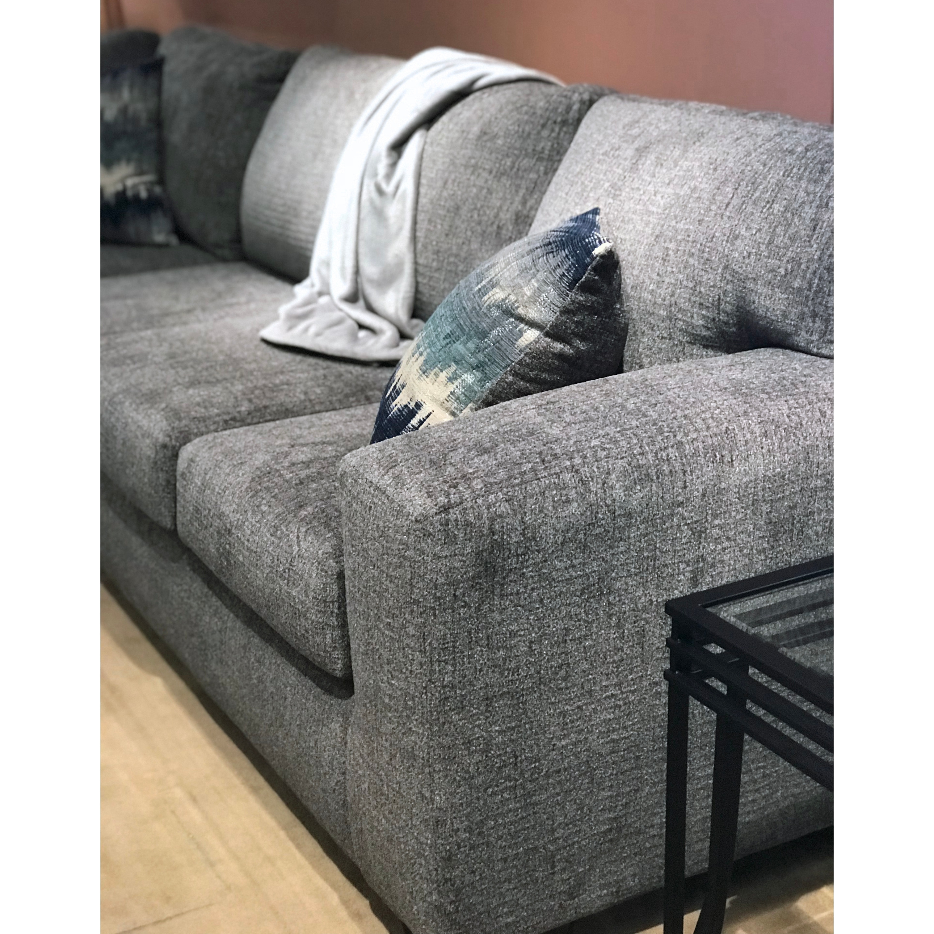 Roundhill furniture bergen silverton pewter fabric sectional sofa store
