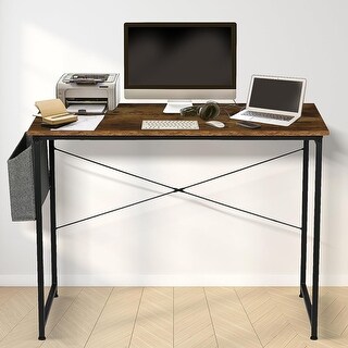 Compact 47-Inch Writing Desk with Stylish Storage - Ideal for Small ...