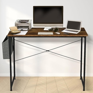 Modern Minimalist Style Workstation with Storage Bag and Wooden Desk ...
