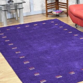Hand Knotted Loom Silk Mix Area Rug Contemporary Purple LSM104 - 6'7 ...