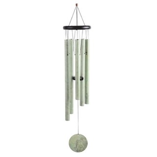 Q-Max 36" Long Wooden Top Wind Chime with Leaf Print Tube - Bed Bath ...