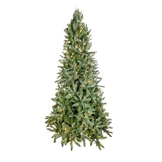 Slim Glendale Artificial Pine Christmas Tree Pre-Lit Clear Lights - Bed ...