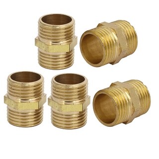 1/2BSP to 1/2BSP Male Thread Air Water Pipe Fitting Hex Nipple 5pcs ...