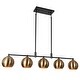 Modern Black Gold 5-Light Linear Chandelier Kitchen island Pendant ...