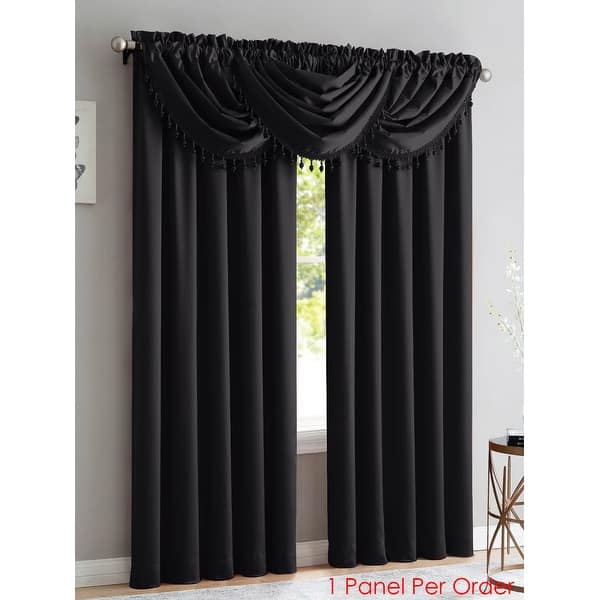 Bridget Crushed Satin Rod Pocket Panel and Waterfall Valance Window ...