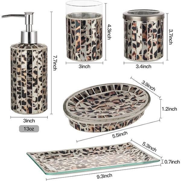 Mosaic Glass Bathroom Accessories Set - Bed Bath & Beyond - 39995290
