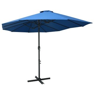 vidaXL Outdoor Parasol with Aluminum Pole 181.1"x106.3" Blue - Bed Bath ...