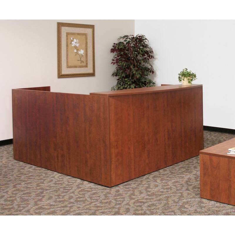 Livingtston Double Box File Pedestal Reception Desk- Cherry - Overstock ...