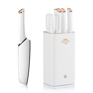 Smart Kitchen Knife Set with block, 6 pieces Stainless Steel knives ...