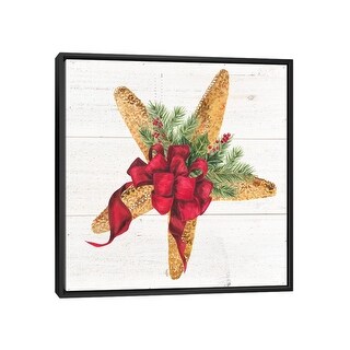 iCanvas "Christmas By The Sea Starfish square" by Tara Reed Framed ...