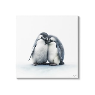 Stupell Minimal Penguins Cuddling Canvas Wall Art Design by Roozbeh ...