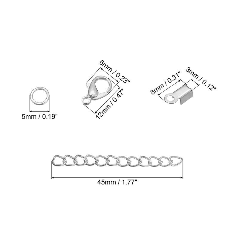 Fold Over Cord Ends with Lobster Claw Clasps, Extension Chains, Jump ...