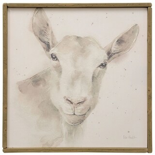 Handpainted Lamb Farm Animal Canvas Print Wall Art - Brown - Bed Bath ...