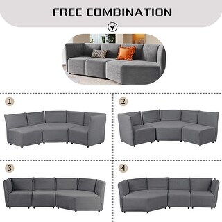 Multi-angle Adjustable Back Sofa Set Convertible Combination Couch ...