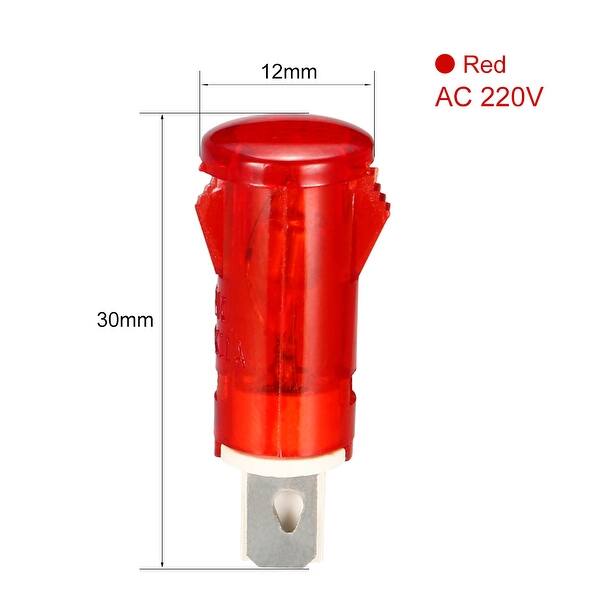 Neon Indicator Lights, Dash Bulbs MDX-11A Red 10mm 2/5" Push-In Mount ...