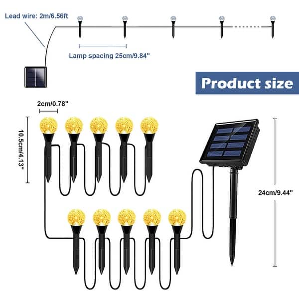 Solar LED Ball Stake Lights with Solar Panel - Bed Bath & Beyond - 37690704