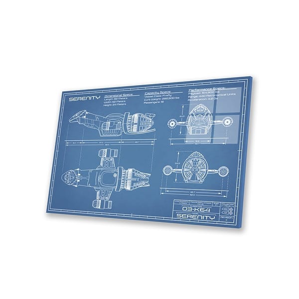 Serenity Firefly Spaceship Blueprint Print On Acrylic Glass by Action ...