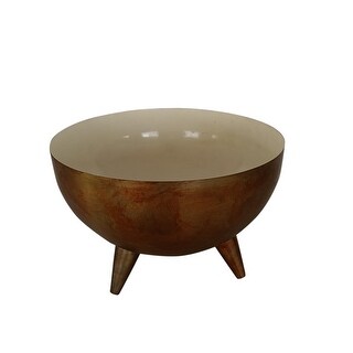 Pot w/feet Aged + White Dia 10.24"- ST - Aged + White - Aged + White ...