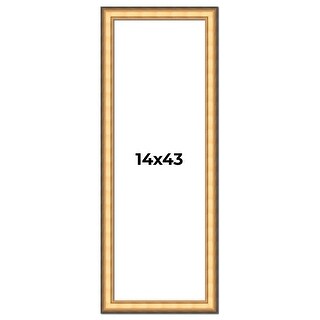 14x43 Frame Gold Plein Aire Solid Wood Picture Frame Width 2 Inches ...