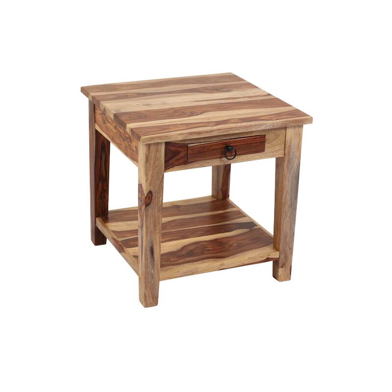 Wanderloot Taos Solid Sheesham Wood End Table, Natural - Overstock ...