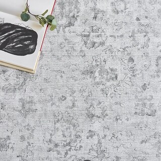 EXQUISITE RUGS Dorchester Hand-loomed Wool/Bamboo Silk Ivory/Silver ...