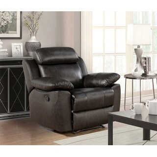 Abbyson Braylen Brown Top Grain Leather Recliner - Bed Bath & Beyond ...
