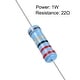 1Watt 22 Ohm Metal Film Resistors Tolerances 30 Pcs - Blue - Bed Bath ...