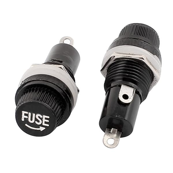 2 Pcs AC125V/15A 250V/10A 12mm Thread Panel Mounted Fuse Holder 5x20mm ...