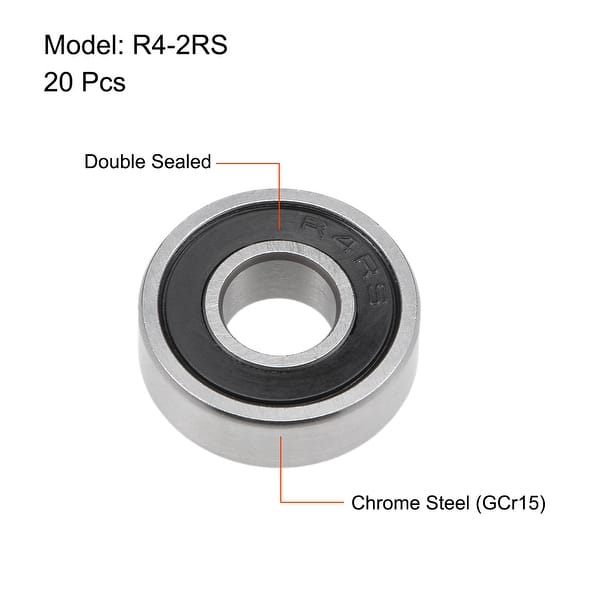 R4-2RS Ball Bearing 1/4"x5/8"x0.196" Sealed Z2 Lever Bearings 20pcs ...