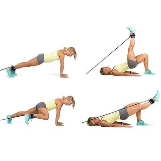 1 Pair Fitness Gym Yoga Glute Leg Training Exercise Resistance Band ...