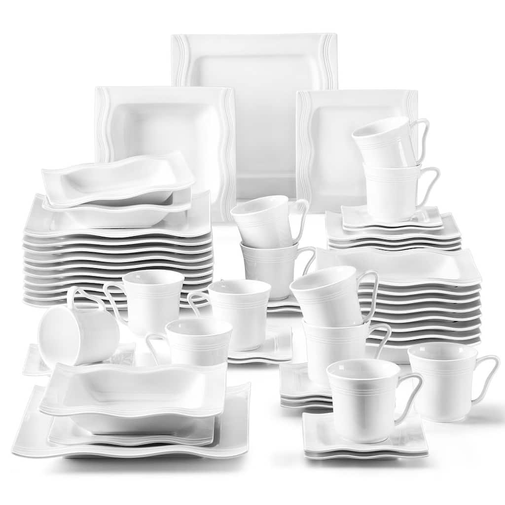 MALACASA Julia 30-Piece Dinnerware Set (Service for 6) - 8'3" x 11 ...