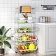 5 Tier Stackable Metal Wire Basket Cart with Rolling Wheels - Bed Bath ...