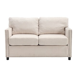 52" Chenille Loveseat Sofa Couch, Modern Fabric Love Seat Couch with ...