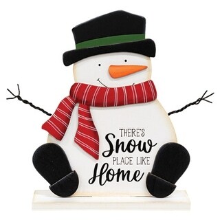 Snow Place Like Home Wooden Snowman on Base Christmas Decor - 7” x 2.25 ...