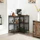 L-shaped Corner Cabinet with Doors and Storage Shelves, Free-Standing 3 ...