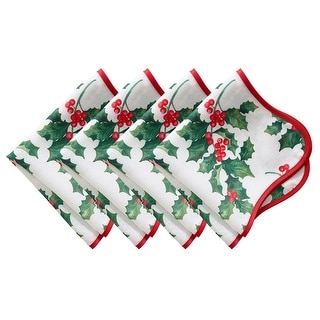 Vintage Holly Scallop Border Napkins, Set of 4 - Bed Bath & Beyond ...