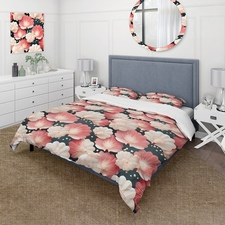 Designart "Pink Seashell Delight Coastal Pattern II" Cottage Bedding ...