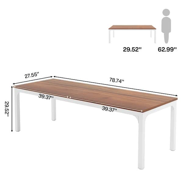 78.74 inch Extra Long 2 Person Double Computer Desk for Home Office ...